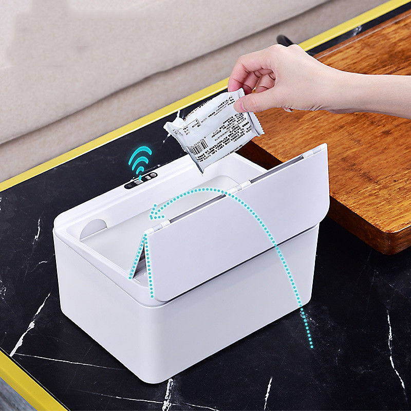 6L/8L Car Trash Can Automatic Sensor Induction Smart Dustbin Desktop ...