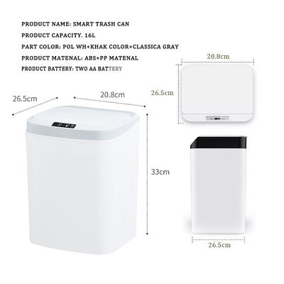 Vacuum Compost 16 Litre White Bin Touchless Sensor Intelligent Rubbish ...